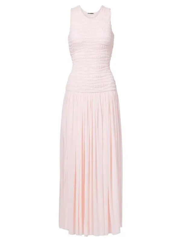 JIL SANDER Shirred Maxi Dress - Pink