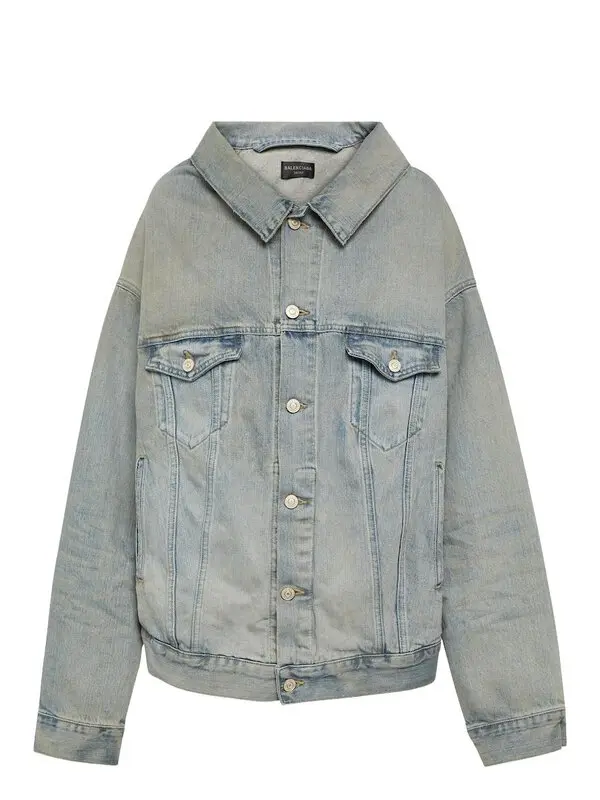 Balenciaga Oversized Denim Trucker Jacket - Blue