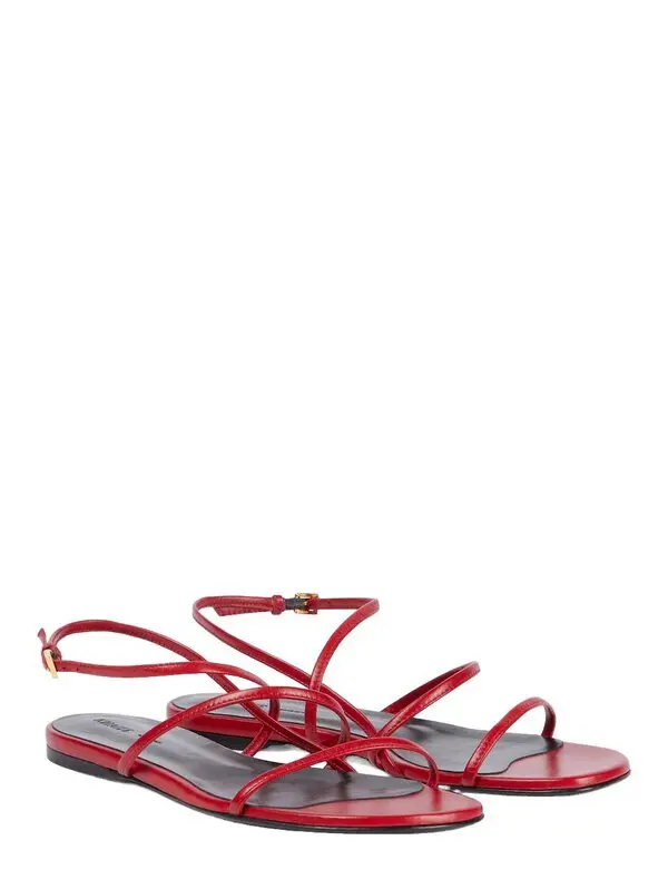 Khaite Loop Leather Sandals - Red