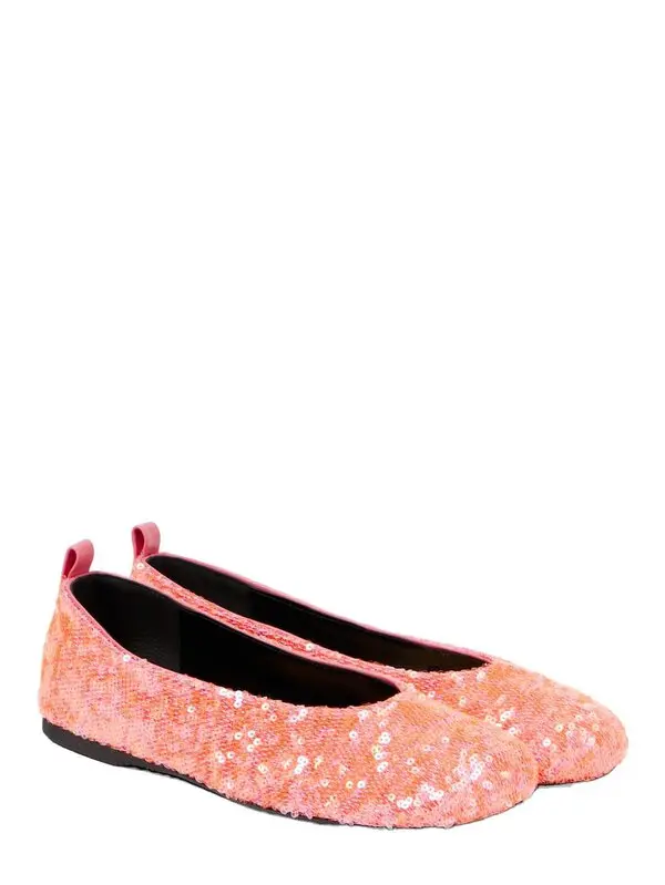 JW Anderson Sequined Ballet Flats - Pink