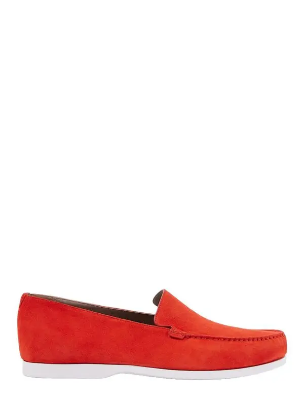 Manolo Blahnik Monaco Suede Loafers - Red