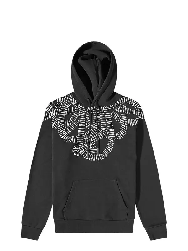 MARCELO BURLON COUNTY OF MILAN Snake Wings Regular Hoodie - Black