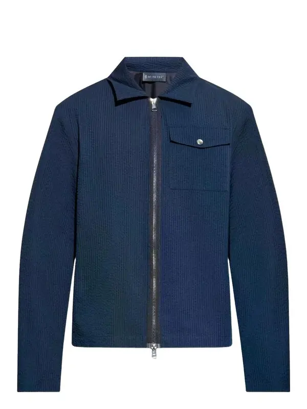 Moncler Seersucker Shirt Jacket - Blue