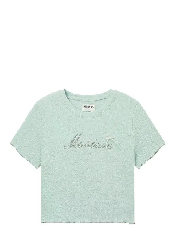 MUSIUM DIV. Logo-embroidered Crop Top - Blue
