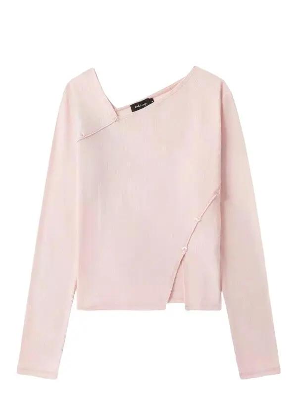TOUT A COUP Asymmetric Buttoned Top - Pink