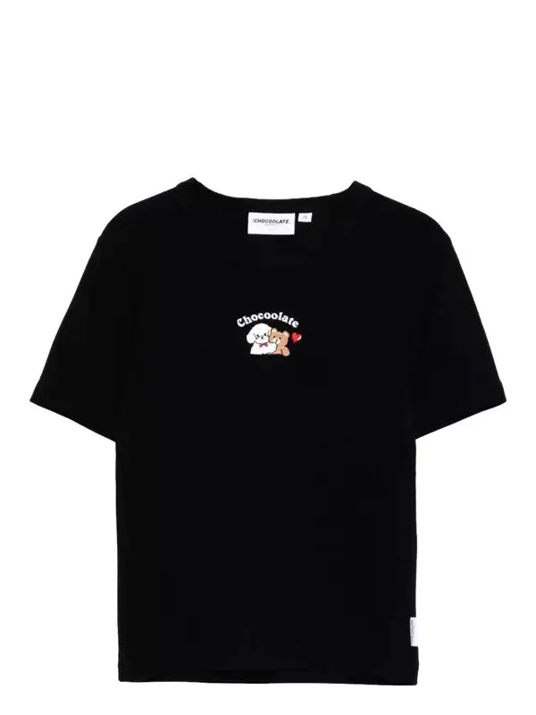 CHOCOOLATE Logo-embroidered T-shirt - Black