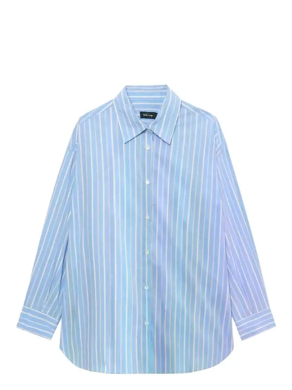 TOUT A COUP Striped Button Down Shirt - Blue