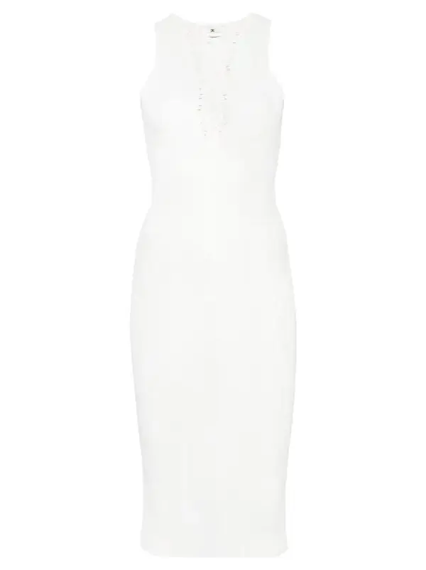 Elisabetta Franchi Ribbed-knit Midi Dress - White