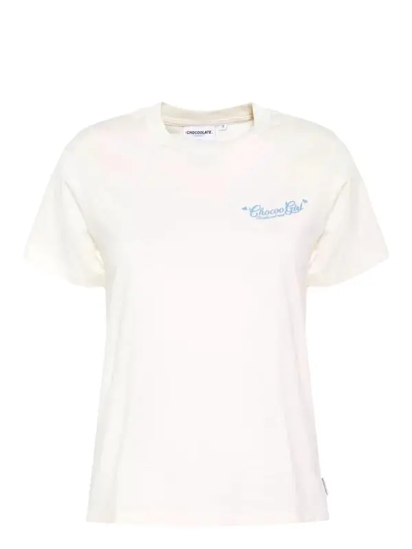 CHOCOOLATE Logo-embroidered T-shirt - Neutrals