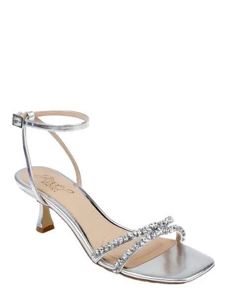 Badgley Mischka Nayla Ankle Strap Sandal - Silver Metallic