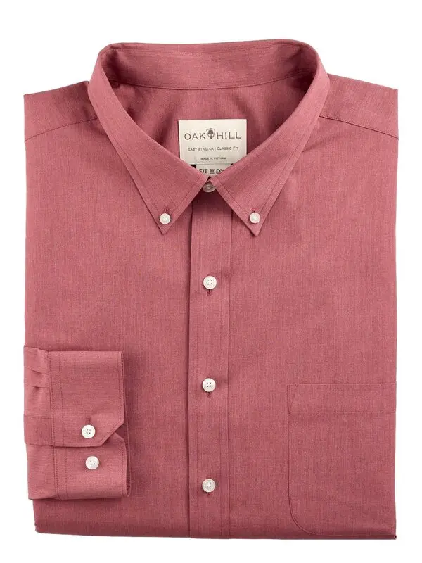 OAK HILL BY DXL Big & Tall Performance Dress Shirt - Rose Brown