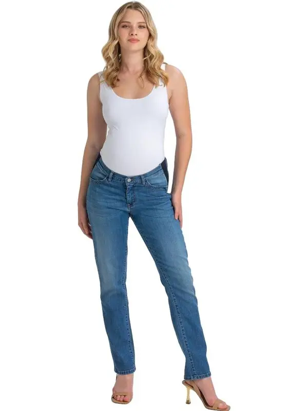 PIETRO BRUNELLI Straight Leg Maternity Boyfriend Jeans - Blue