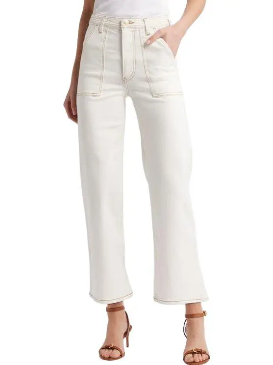 FRAME The Trapunto High-waist Straight-leg Jeans - Au Natural Clean
