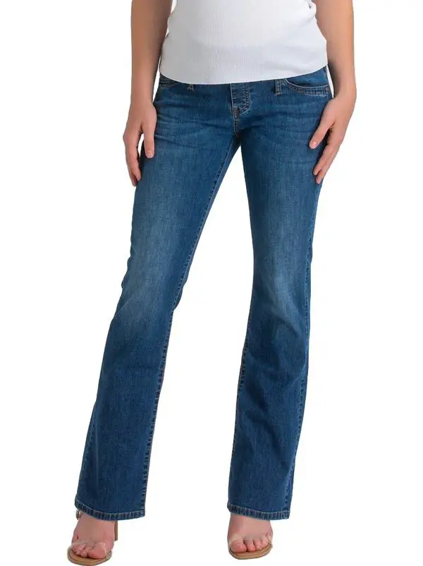 PIETRO BRUNELLI Over The Bump Slim Bootcut Maternity Jeans - Blue