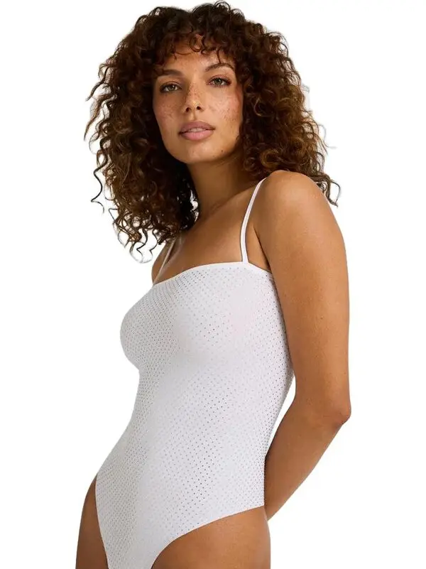 Commando Party Starter Straight Cami Bodysuit - Crystal White