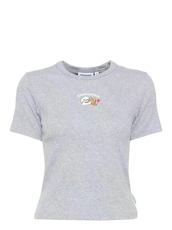 CHOCOOLATE Logo-embroidered T-shirt - Grey