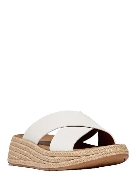 Fitflop F-mode Espadrille Platform Slide Sandal - Urban White