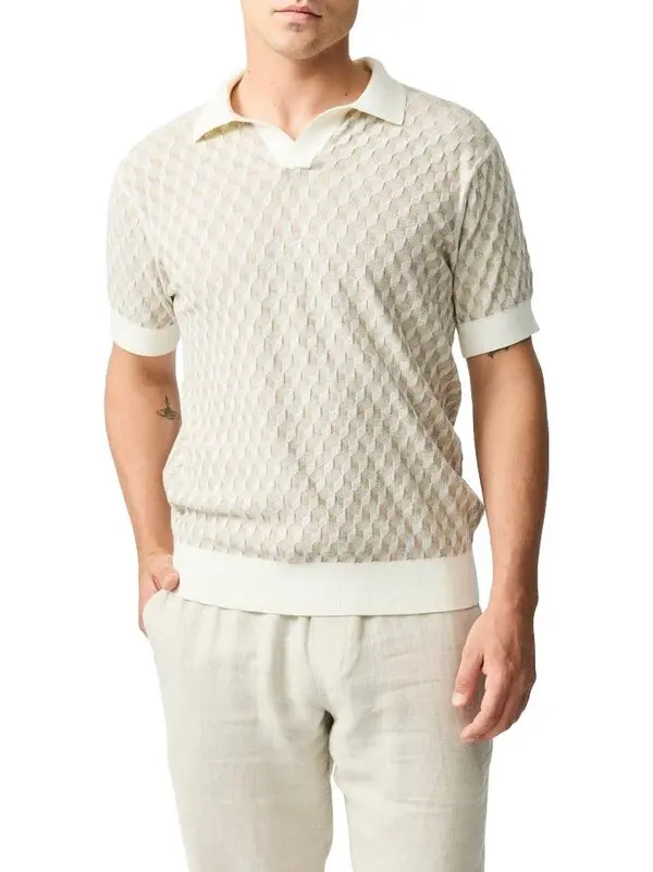 Rodd & Gunn Galdfield Johnny Collar Polo - Cream