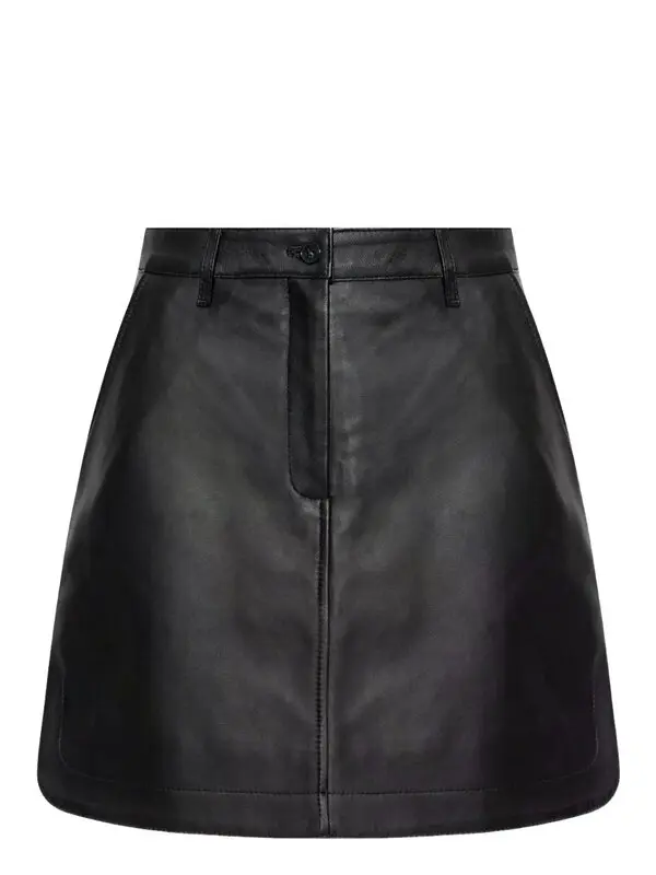 Maison Kitsuné Leather Skirt - Black