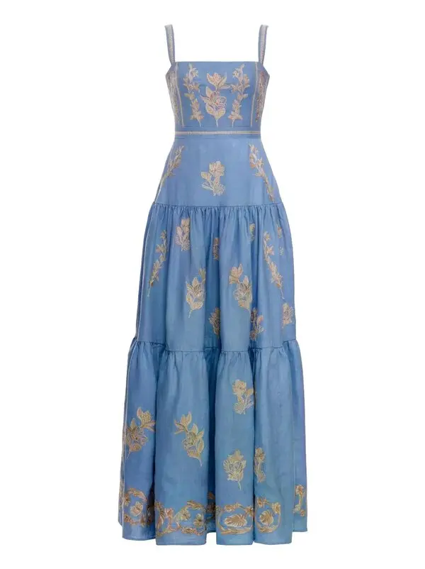 Agua Bendita Lima Madera Dress - Blue