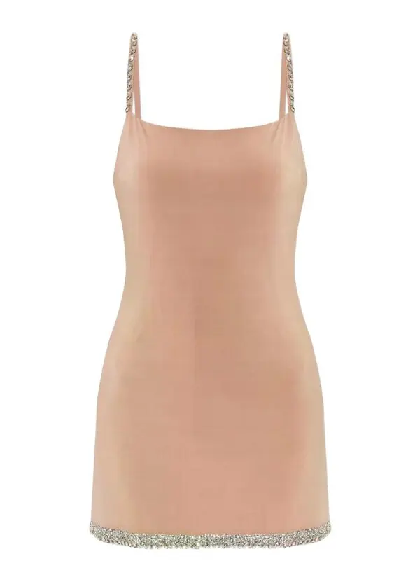 Amiri Crystal-embellished Slip Dress - Pink