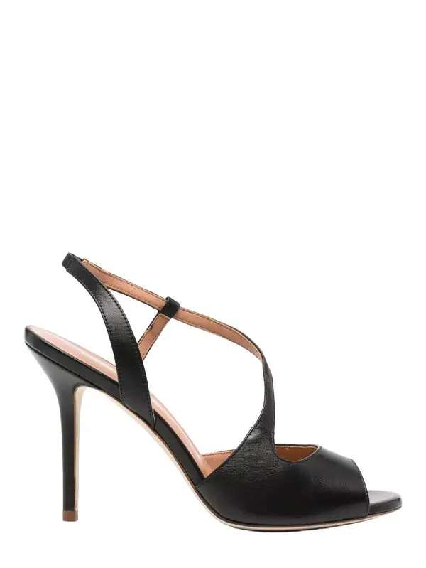 LELLA BALDI 95mm Leather Sandals - Black