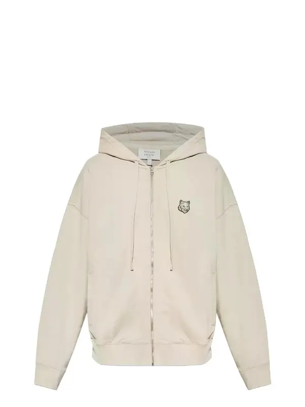Maison Kitsuné Logo Zip-up Hoodie - Neutrals