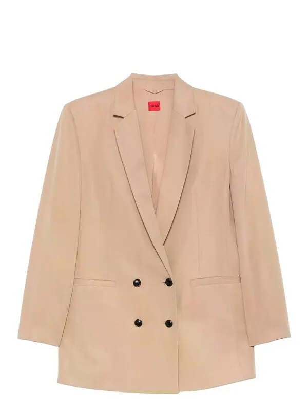 Hugo Double-breasted Blazer - Neutrals