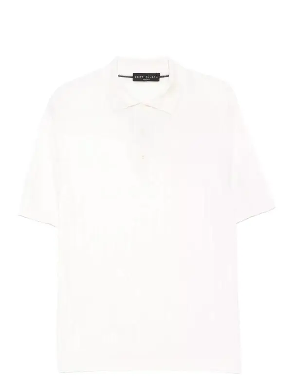 BRETT JOHNSON Short-sleeved Polo Shirt - White