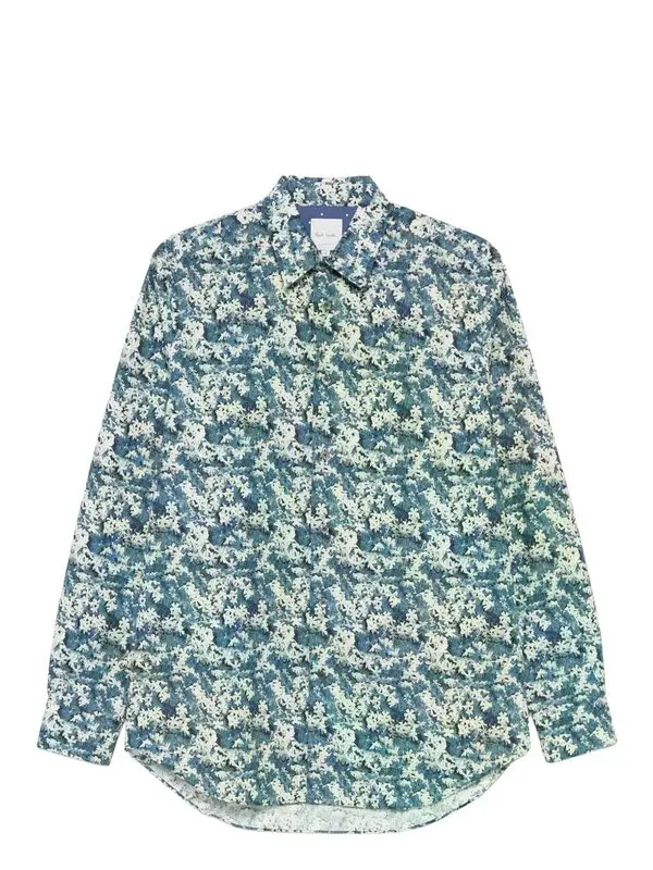 Paul Smith Floral-print Cotton Shirt - Blue