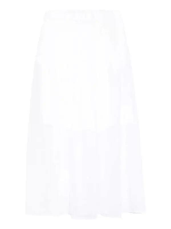 Iris Von Arnim Linen Midi Skirt - White