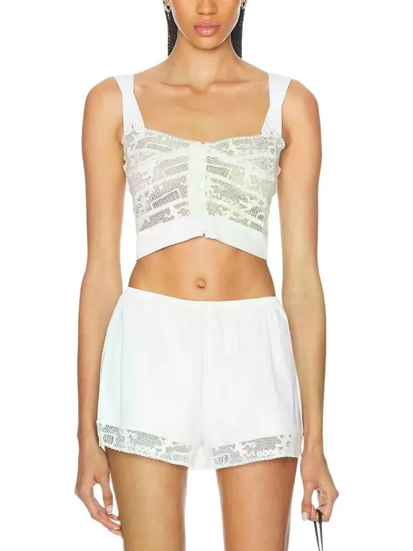 BODE Tennis Lace Tank Top - White