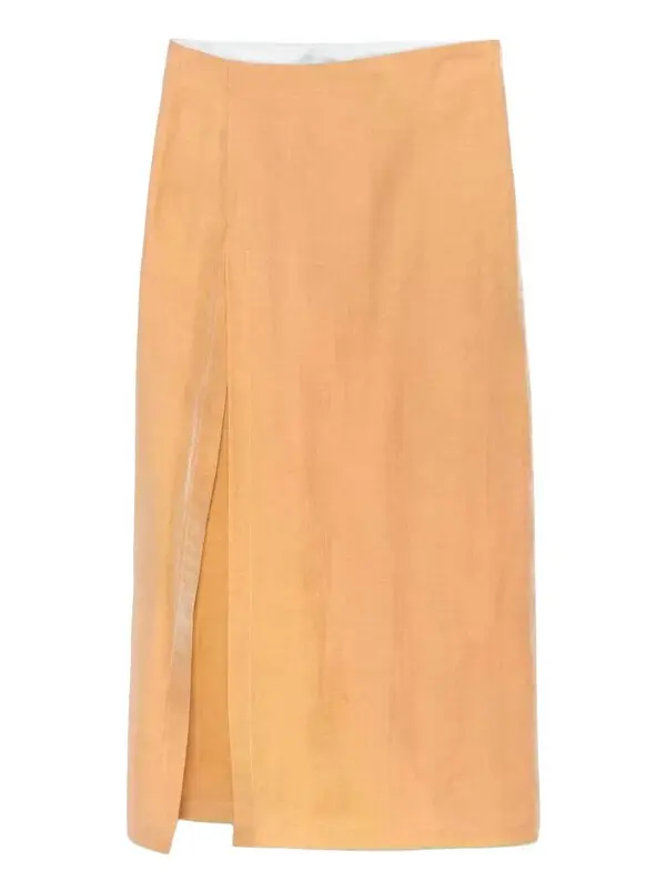 ALYSI Lurex-detailed Midi Skirt - Orange