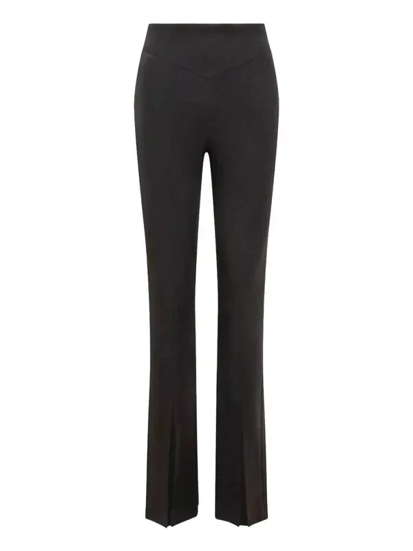 ACTUALEE Slit-detail Trousers - Black