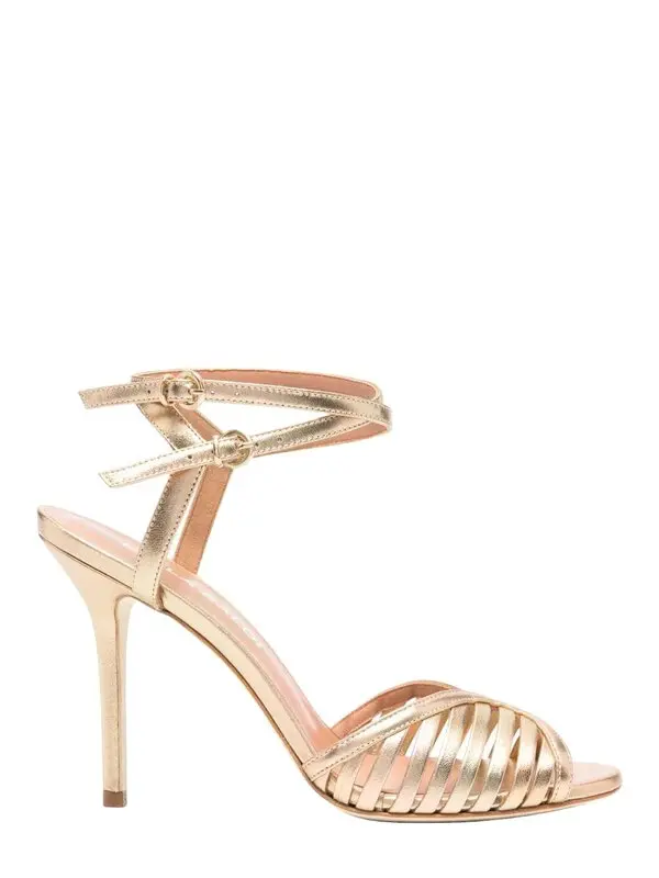 LELLA BALDI 10mm Metallic-effect Sandals - Gold