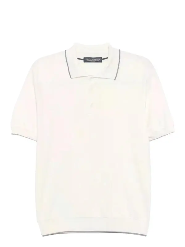 BRETT JOHNSON Short-sleeved Polo Shirt - White