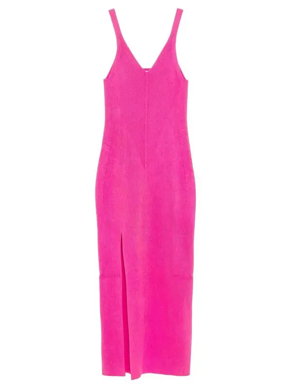 Lacoste Long Ribbed Dress - Pink