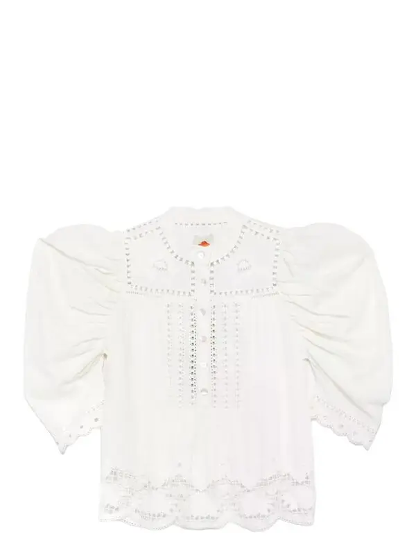 Farm Rio Floral-embroidered Blouse - White
