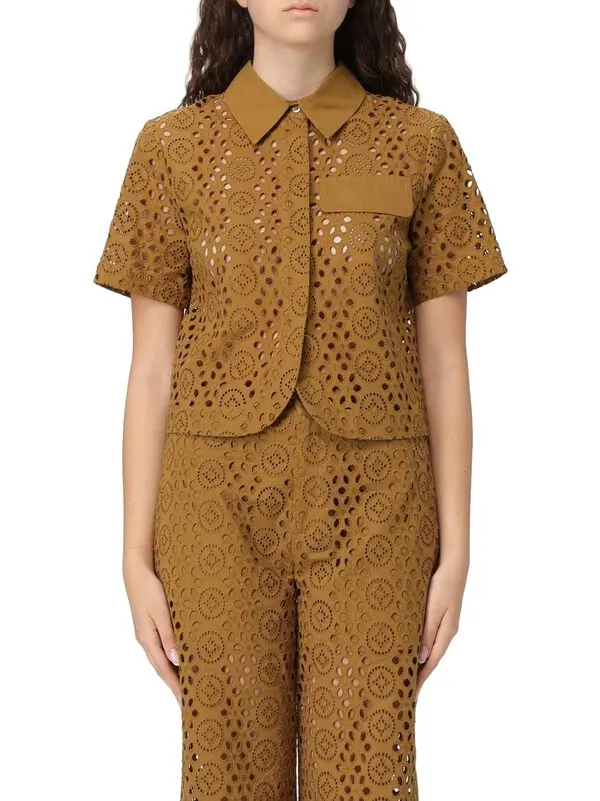 Liu Jo Embroidered Wide-leg Trousers - Camel
