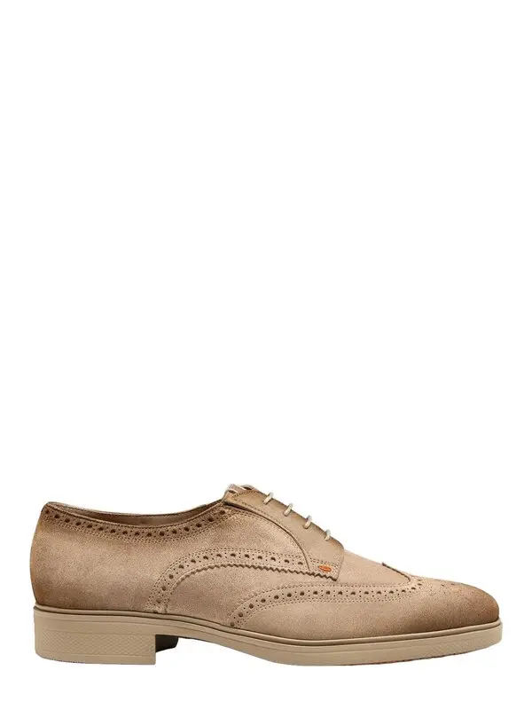 Santoni Wing Tip Brogue Shoes - Natural