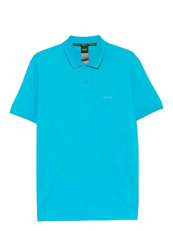 BOSS Stripe-trim Polo Shirt - Blue