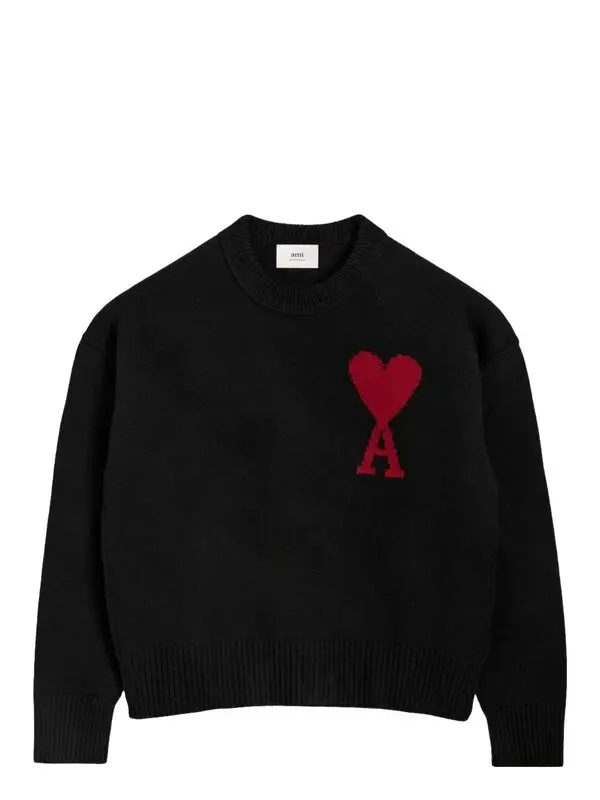 Ami De Coeur Wool Sweater - Black