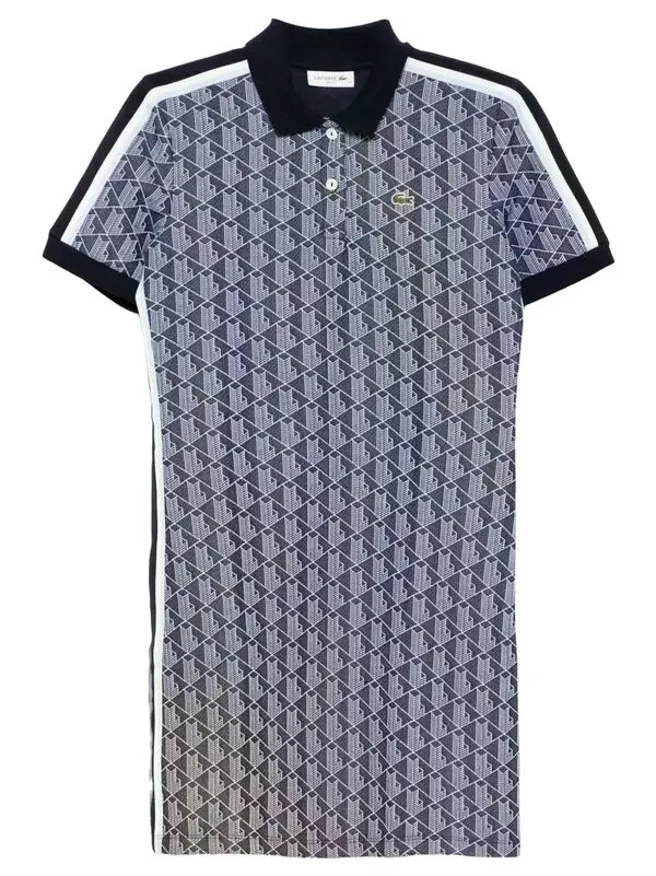 Lacoste Monogram Jacquard Polo Dress - Blue