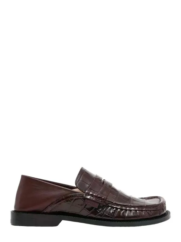 Loewe Leather Loafers - Red