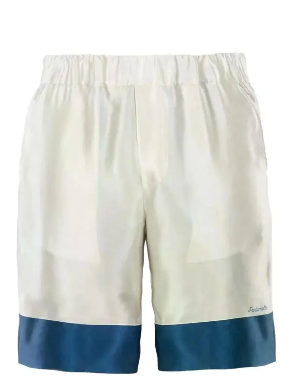 PANTAMOLLE Silk-satin Shorts - White
