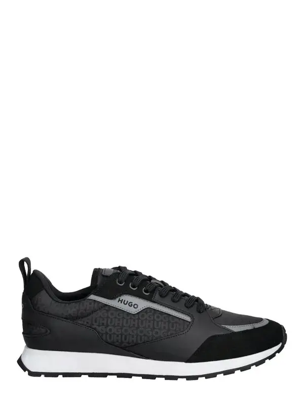 Hugo Monogram-detail Sneakers - Black