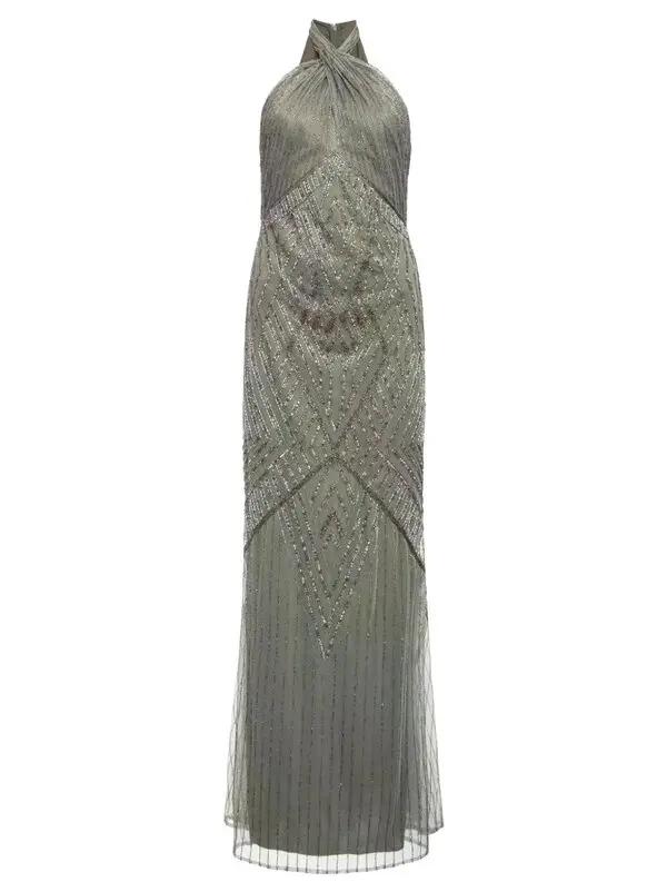 Ralph Lauren Embellished Maxi Dress - Green