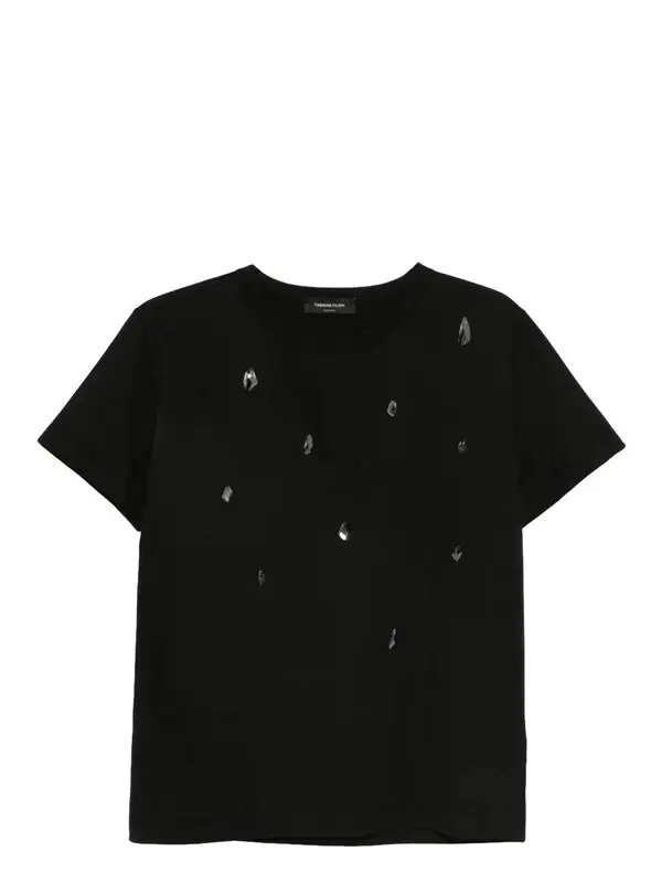 Fabiana Filippi Crystal-embellished T-shirt - Black