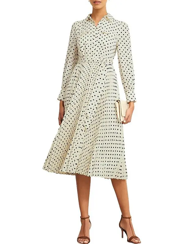 HOBBS LONDON Larina Shirtdress - Ivory Navy