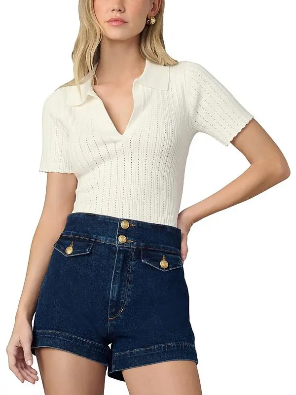 Joe's Jeans The Jess Pointelle Polo Shirt - Milk